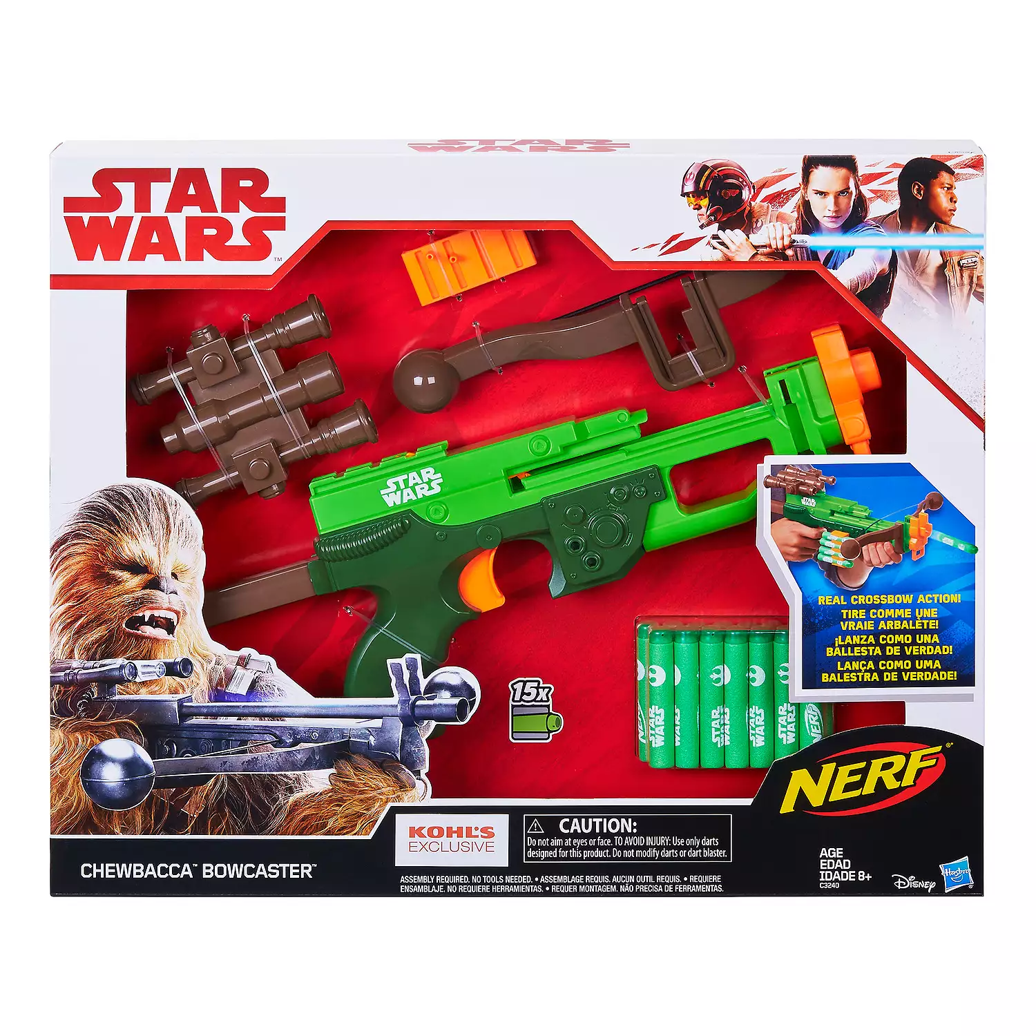 Chewbacca's Bowcaster - The Last Jedi Nerf Blaster , Kohl's Exclusive