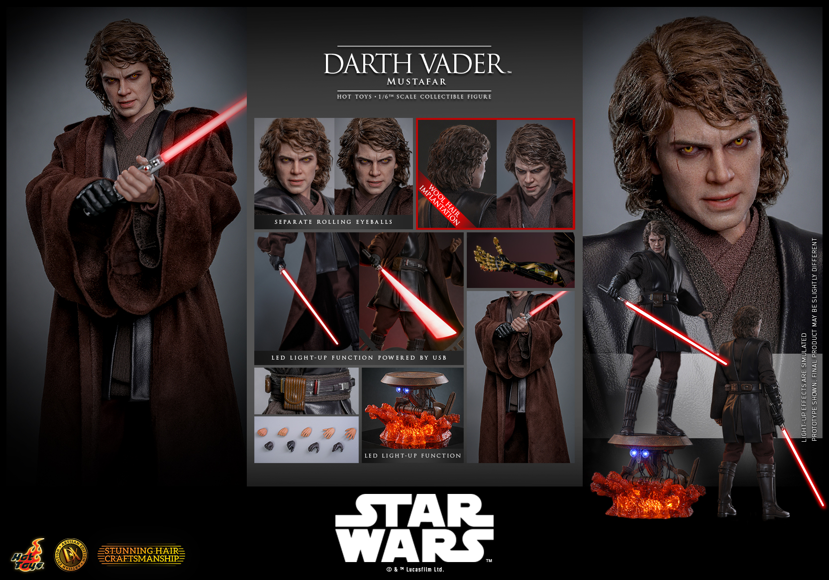 Darth Vader (Mustafar) - Hot Toys Movie Masterpiece Series DX49AE , Sideshow Collectibles Exclusive