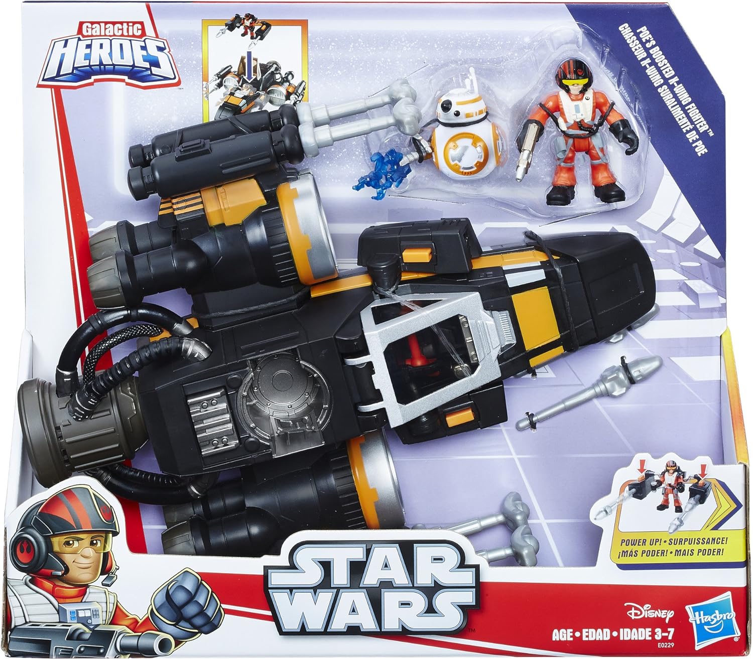 Poe's Boosted X-Wing Fighter - Galactic Heroes (2014-2018) Power Up Vehicle