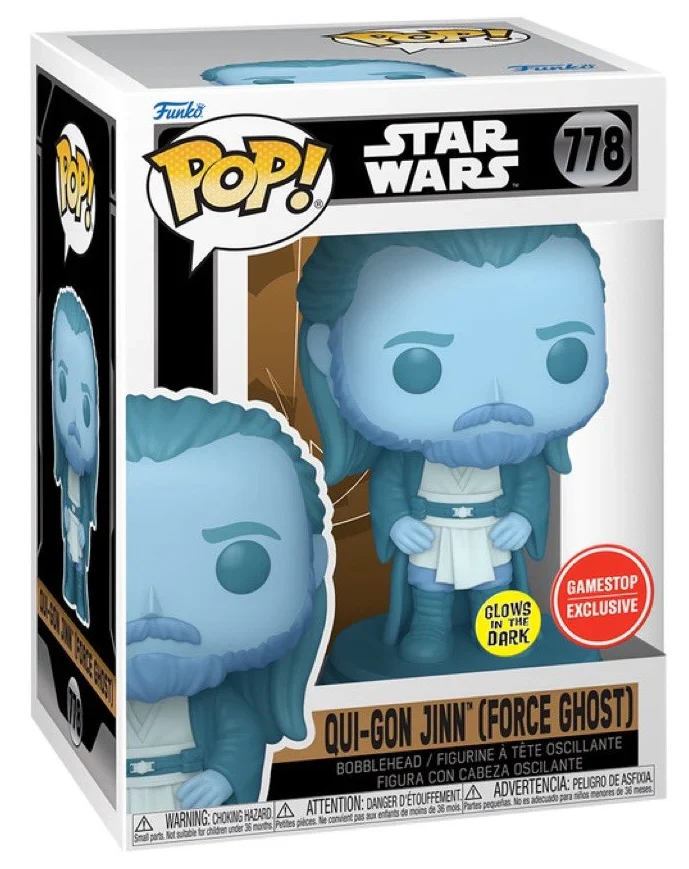 Qui-Gon Jinn (Force Ghost) - Star Wars Funko (2025) Basic Pops 778, Gamestop Exclusive