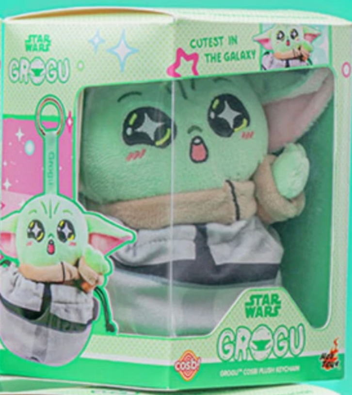 Grogu With Helmet Bag - Star Wars Cosbaby Plush Keychain