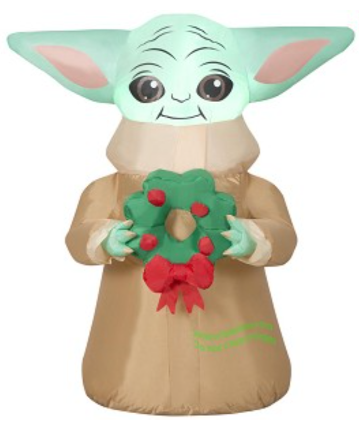 Grogu (Wreath) - Star Wars Gemmy Airblown Inflatable Yard Figures