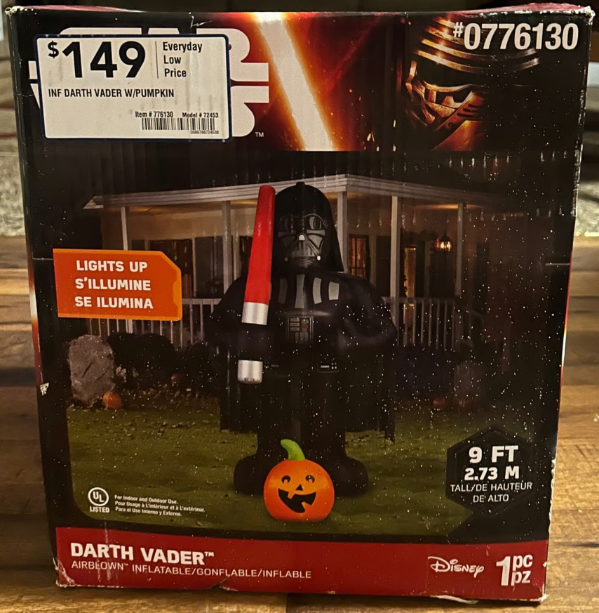Darth Vader (Pumpkin at Feet) - Star Wars Gemmy Airblown Inflatable ...