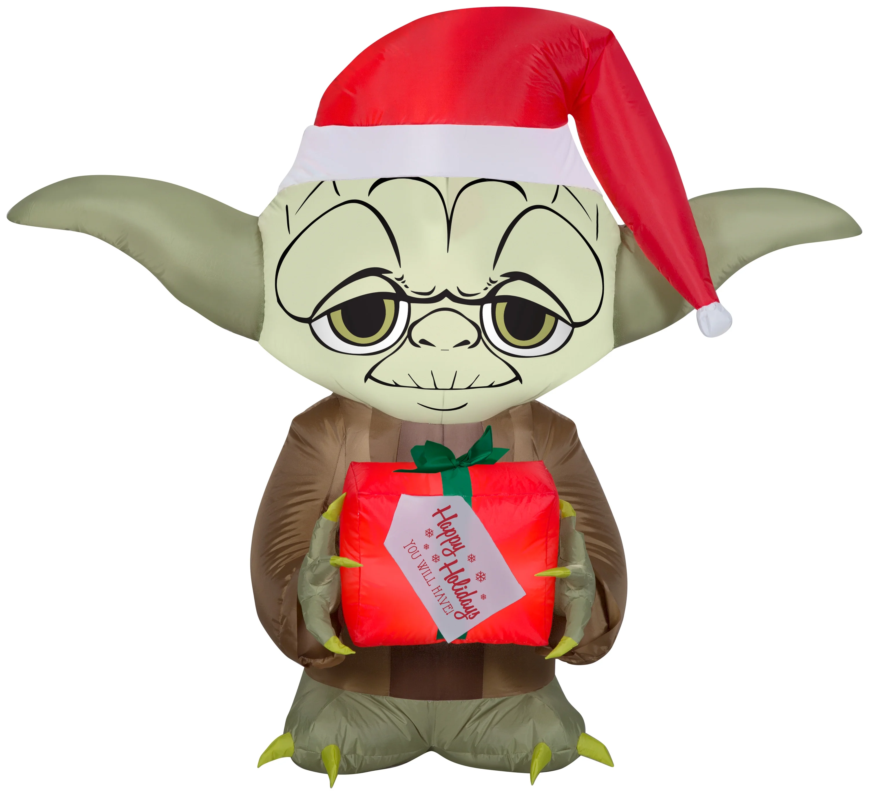 Yoda (Red Present) - Star Wars Gemmy Airblown Inflatable Yard Figures