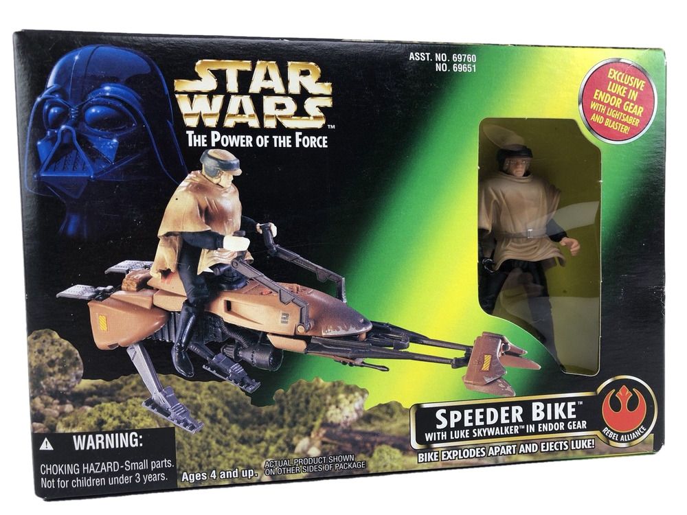 Luke Skywalker | Imperial Speeder Bike with Luke Skywalker - Power of the Force II (Green Card ...