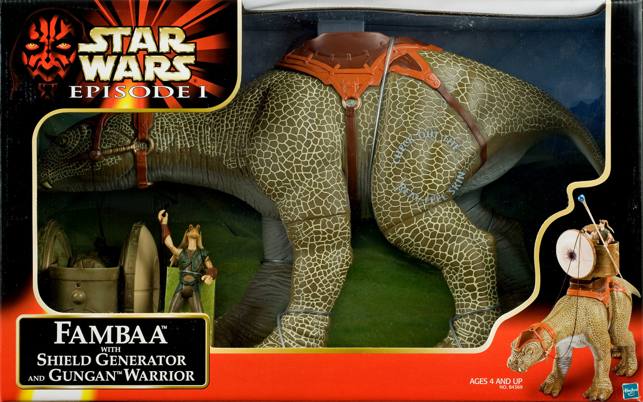 Fambaa with Gungan Warrior - Episode I Creatures